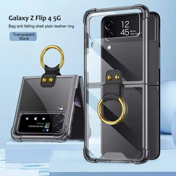 Transparent Gold Ring Case For Samsung Flip