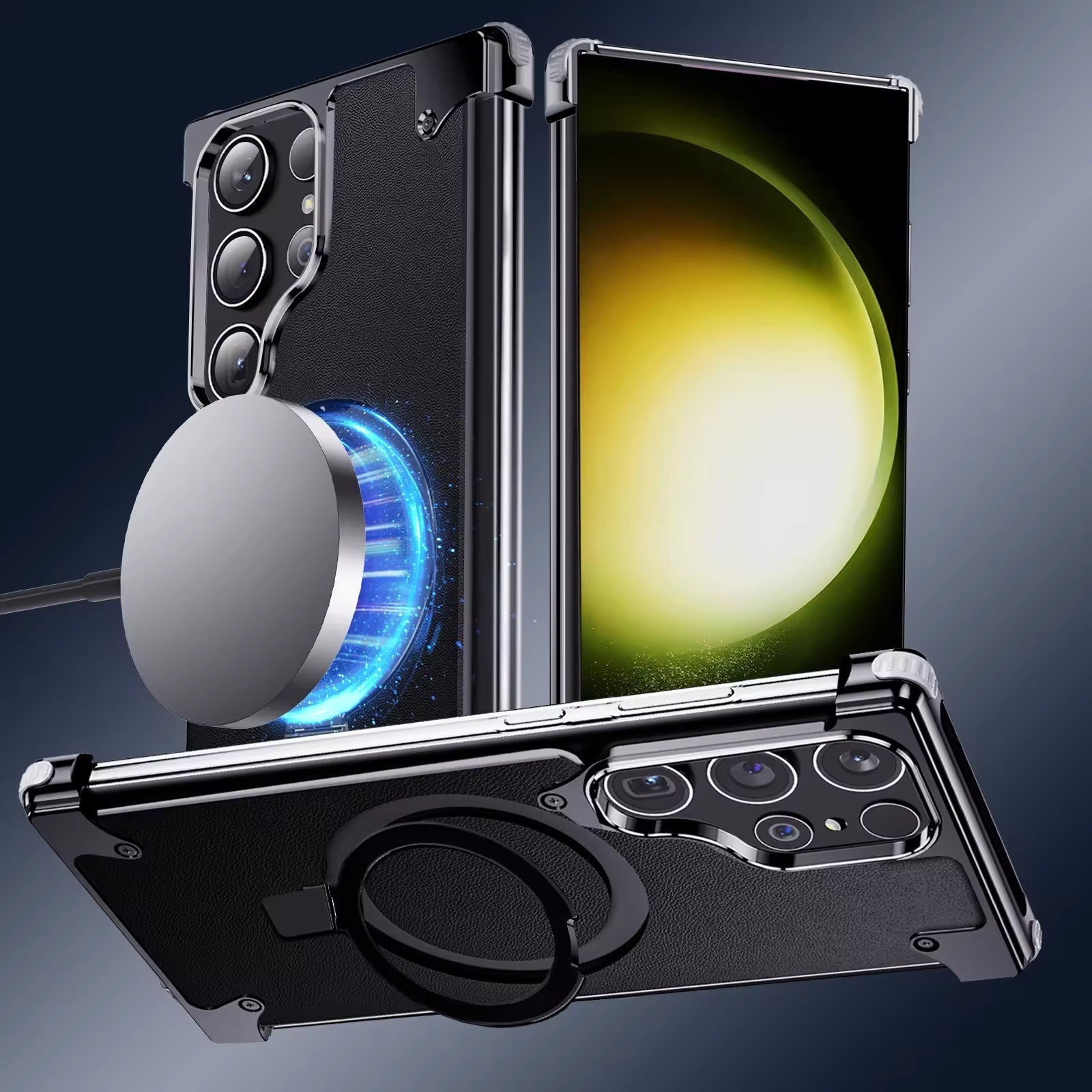 Auriglo Metal Leather Pivot Phone Case